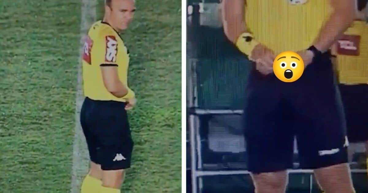 Pris d'une envie pressante, l'arbitre se laisse aller au milieu du ...