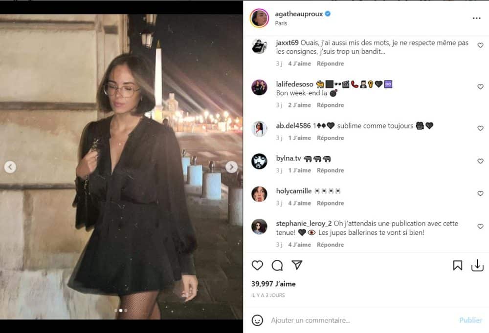 Agathe Auproux ose une petite robe courte en plein Paris, elle dévoile ...